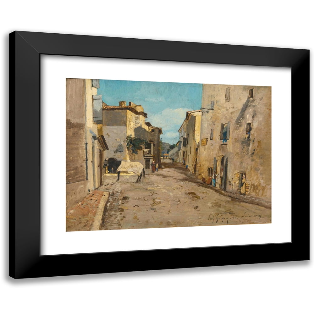 Paul-Camille Guigou 18x14 Black Modern Framed Museum Art Print Titled - Rue in Lourmarin ...