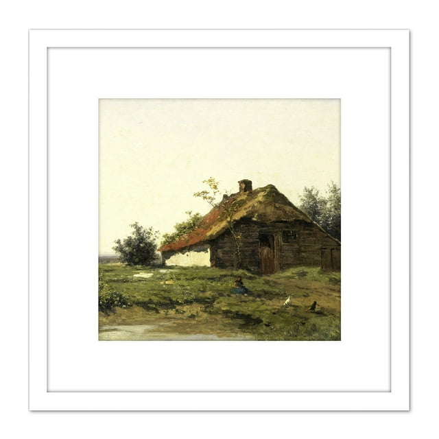 Paul Gabriel Farm In The Open Fields Painting 8X8 Inch Square Wooden ...