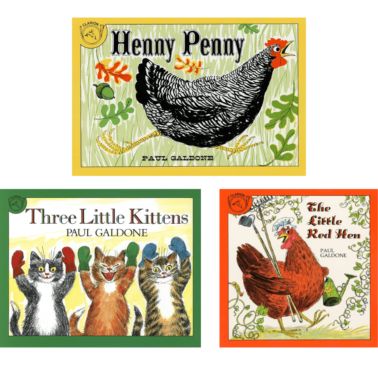 Paul Galdone Folk Tale Classics (3): Three Little Kittens; Henny Penny ...