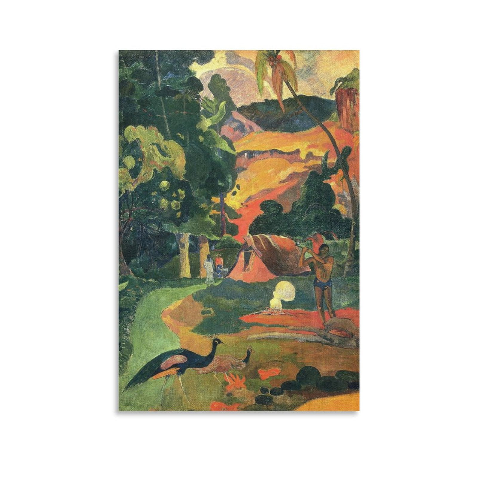 Paul Gauguin Matamoe Death Landscape with Peacocks 1892 Art Poster ...