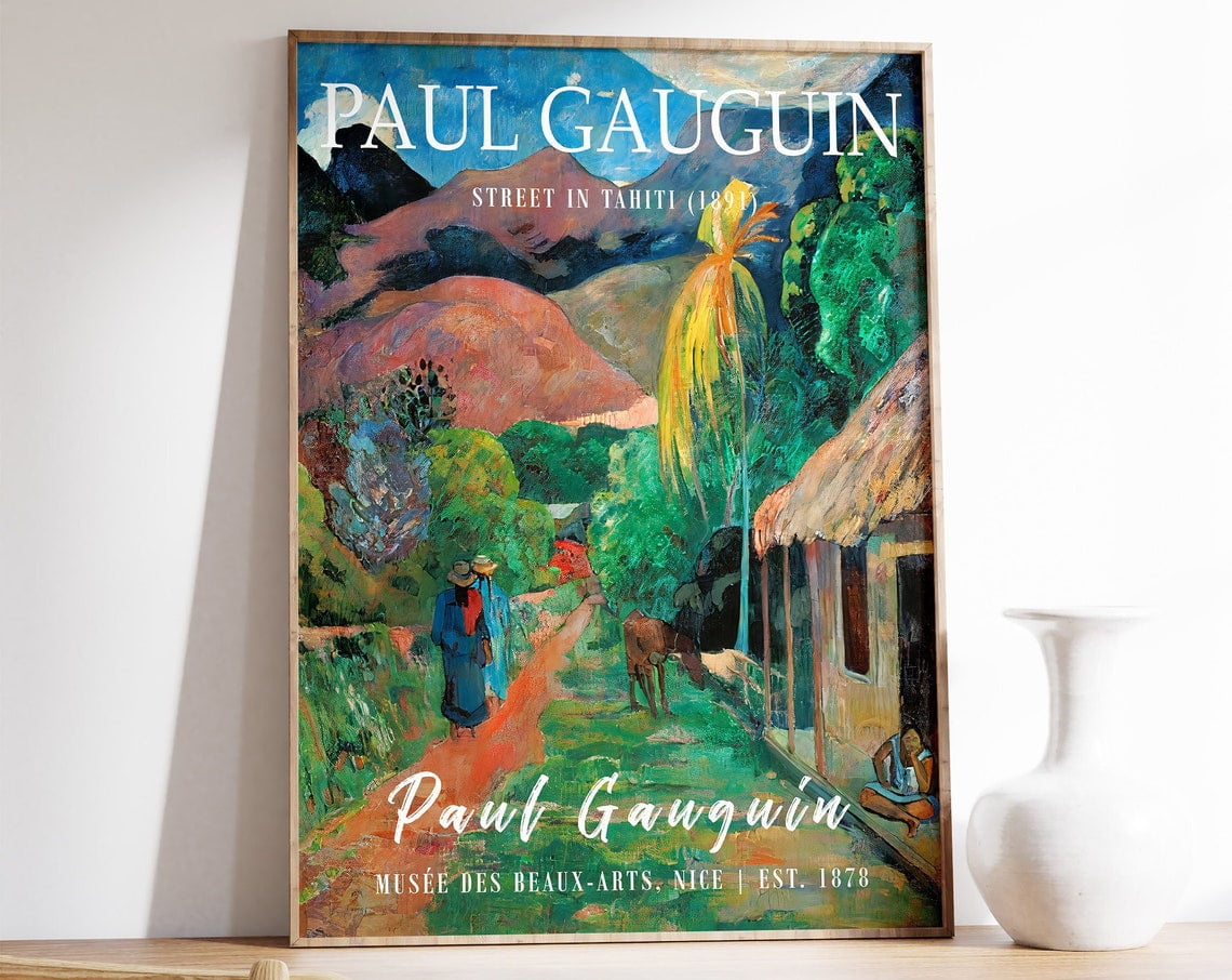 Paul Gauguin Poster, Street In Tahiti, Paul Gauguin Art, Tropical Art ...