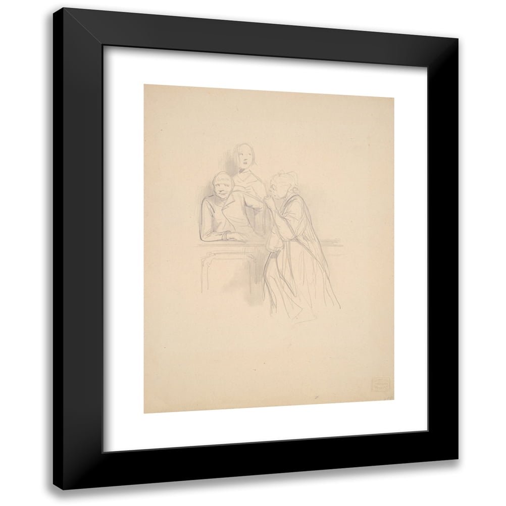 Paul Gavarni 11x14 Black Modern Framed Museum Art Print Titled - Study ...