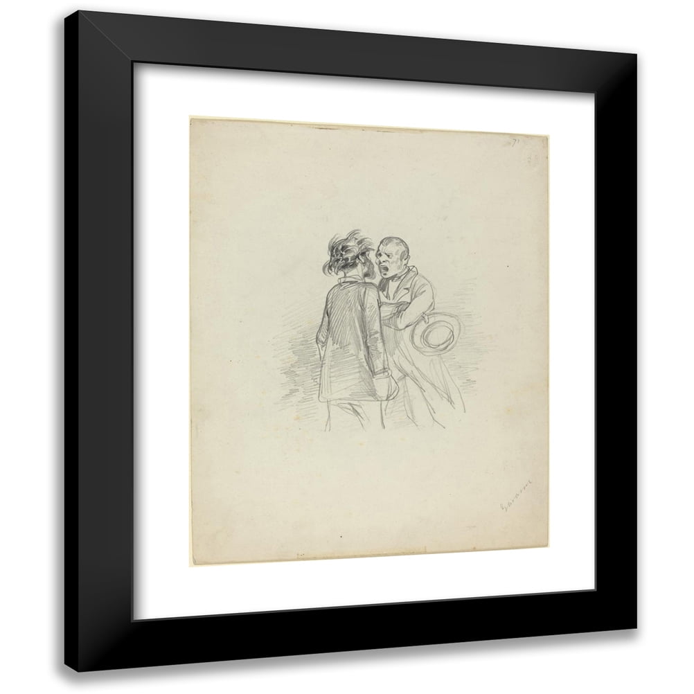 Paul Gavarni 12x14 Black Modern Framed Museum Art Print Titled - Two ...