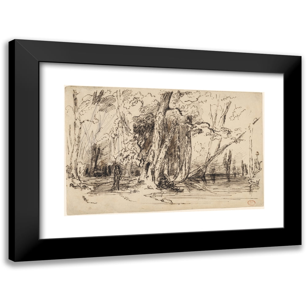 Paul Huet 14x11 Black Modern Framed Museum Art Print Titled - Flooding ...