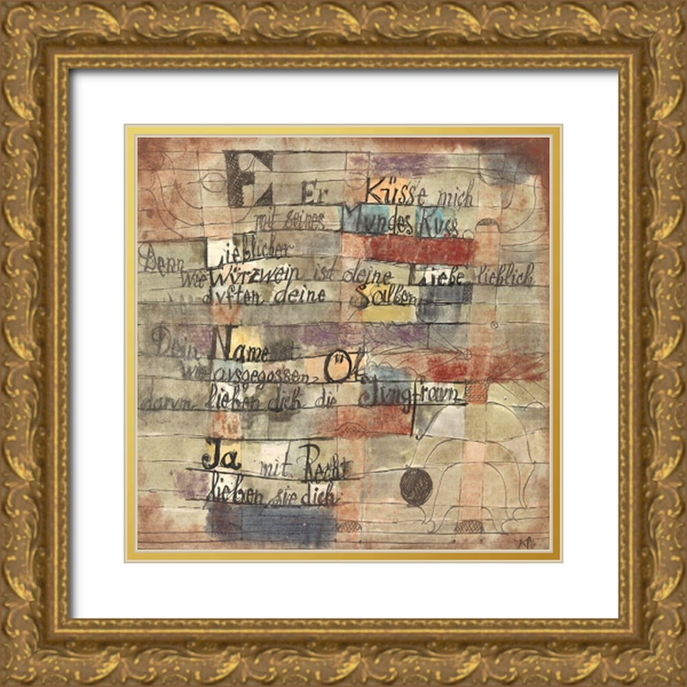 Paul, Klee 20x20 Gold Ornate Wood Framed with Double Matting Museum Art ...