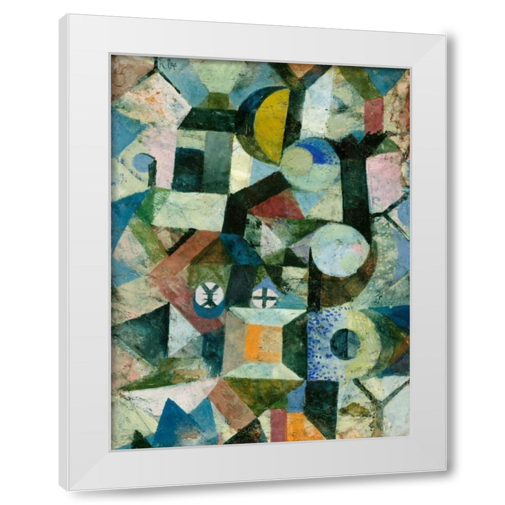 Paul Klee 4x14 White Modern Wood Framed Wall Art Titled - Composition ...