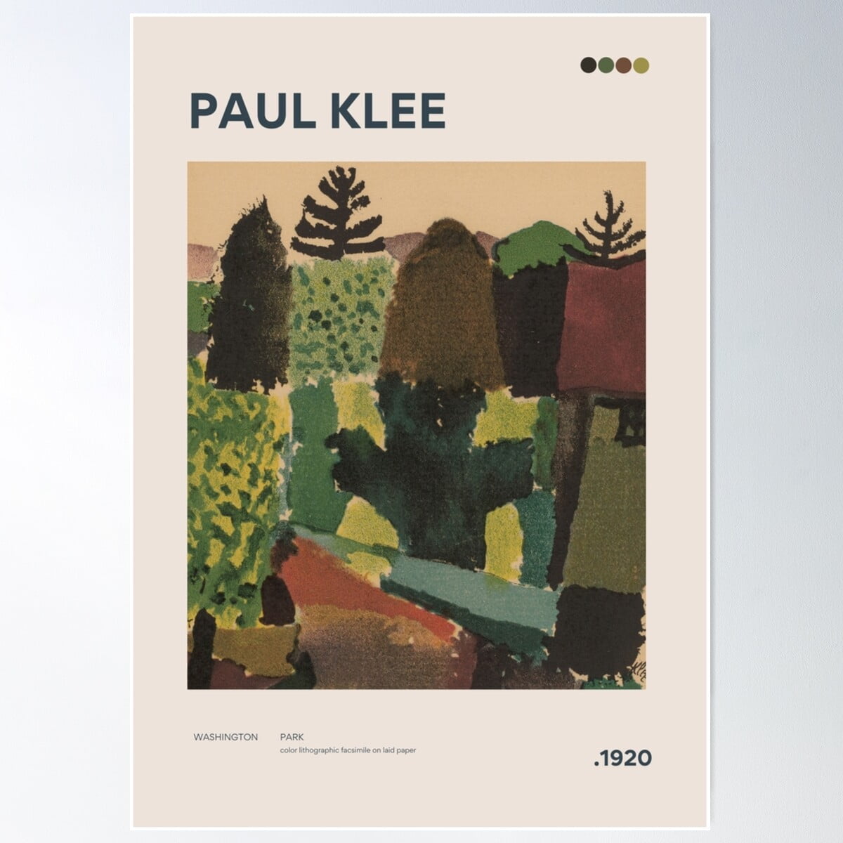 Paul Klee Park 1920 Modern Minimalist Nature Exhibition Poster Wall Art ...