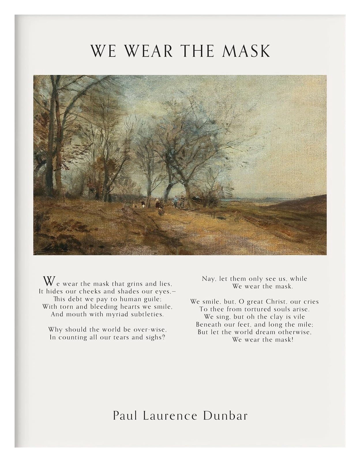 Paul Laurence Dunbar Poem Art Print Serene Autumn Landscape Wall Decor ...