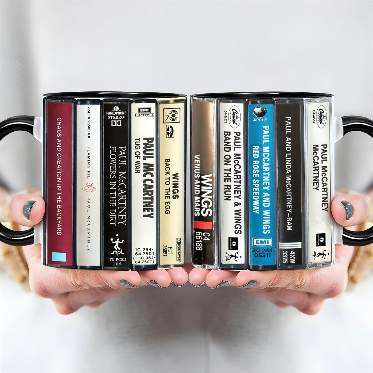 Paul McCartney Albums Cassette Retro Collection Accent Ceramic Coffee Mug for Music Fans ...