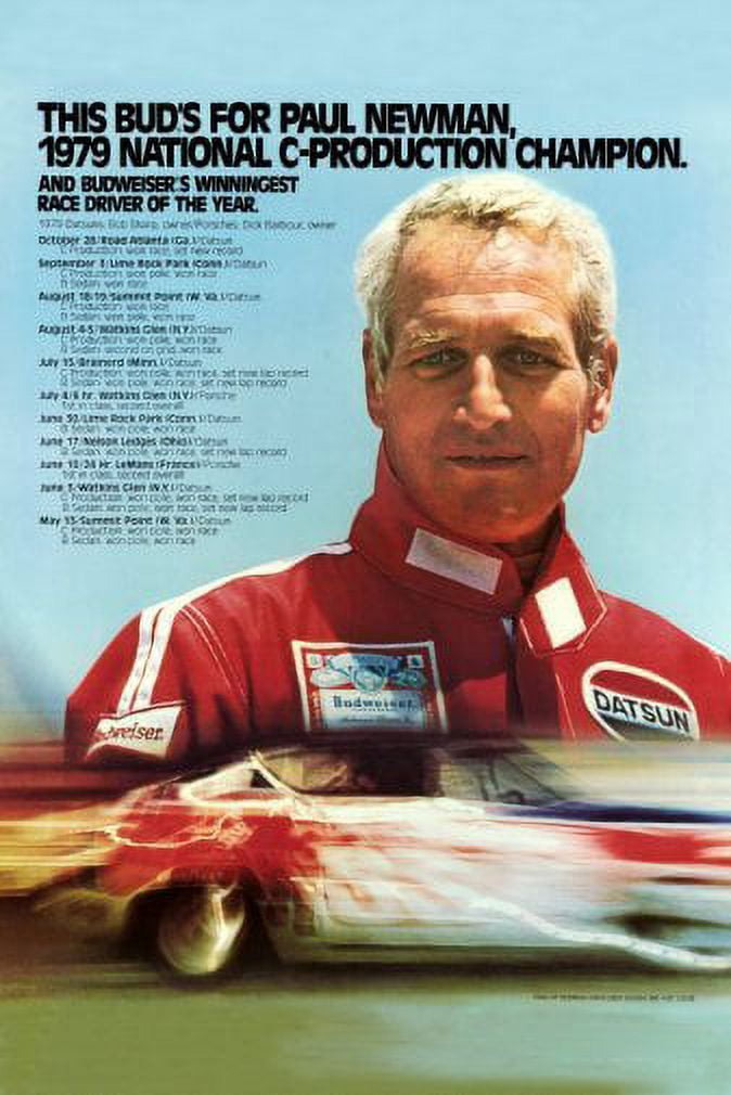 Paul Newman Racing Poster 24Inx36In Art Poster 24x36 Multi-Color Square ...