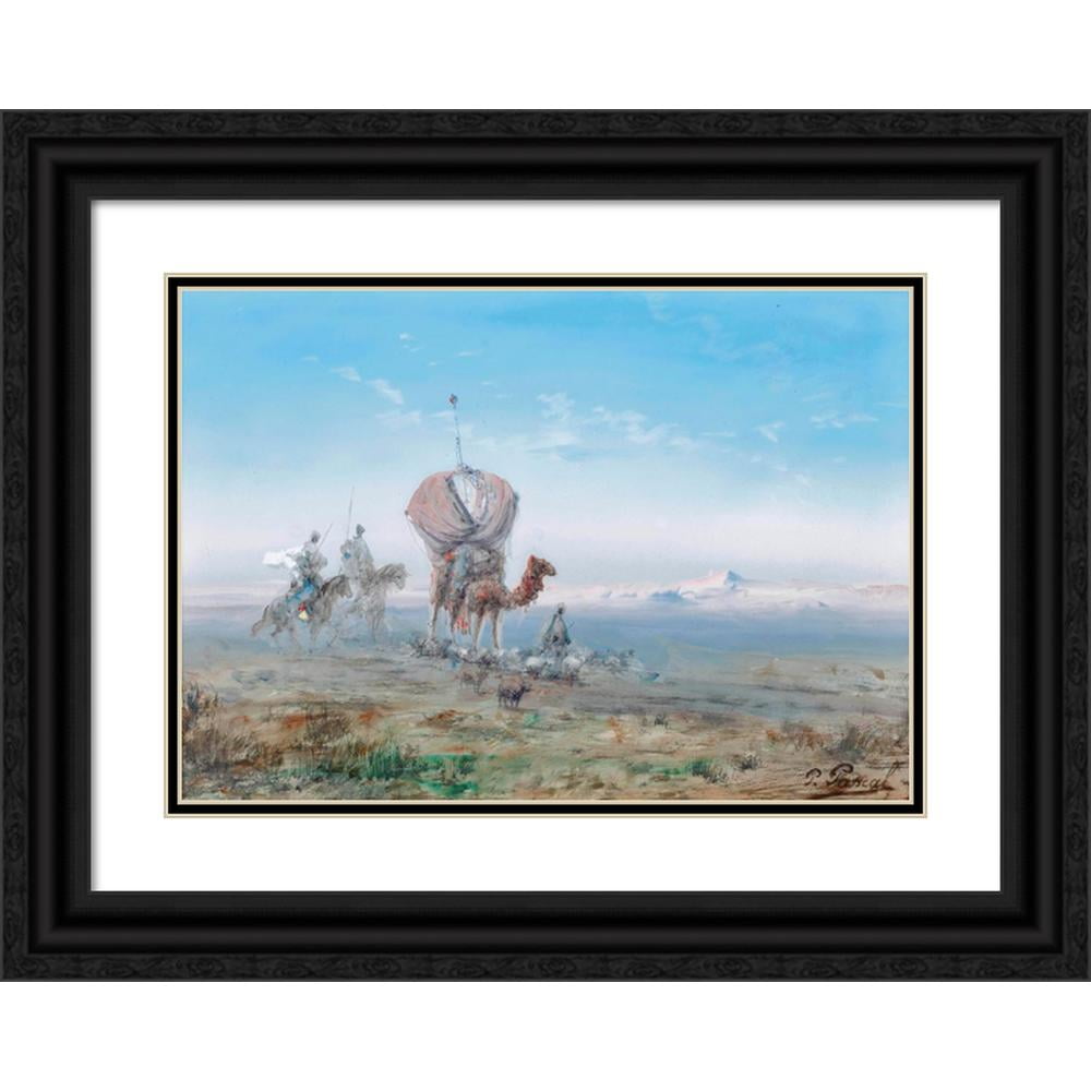 Paul Pascal 18x14 Black Ornate Wood Framed Double Matted Museum Art ...