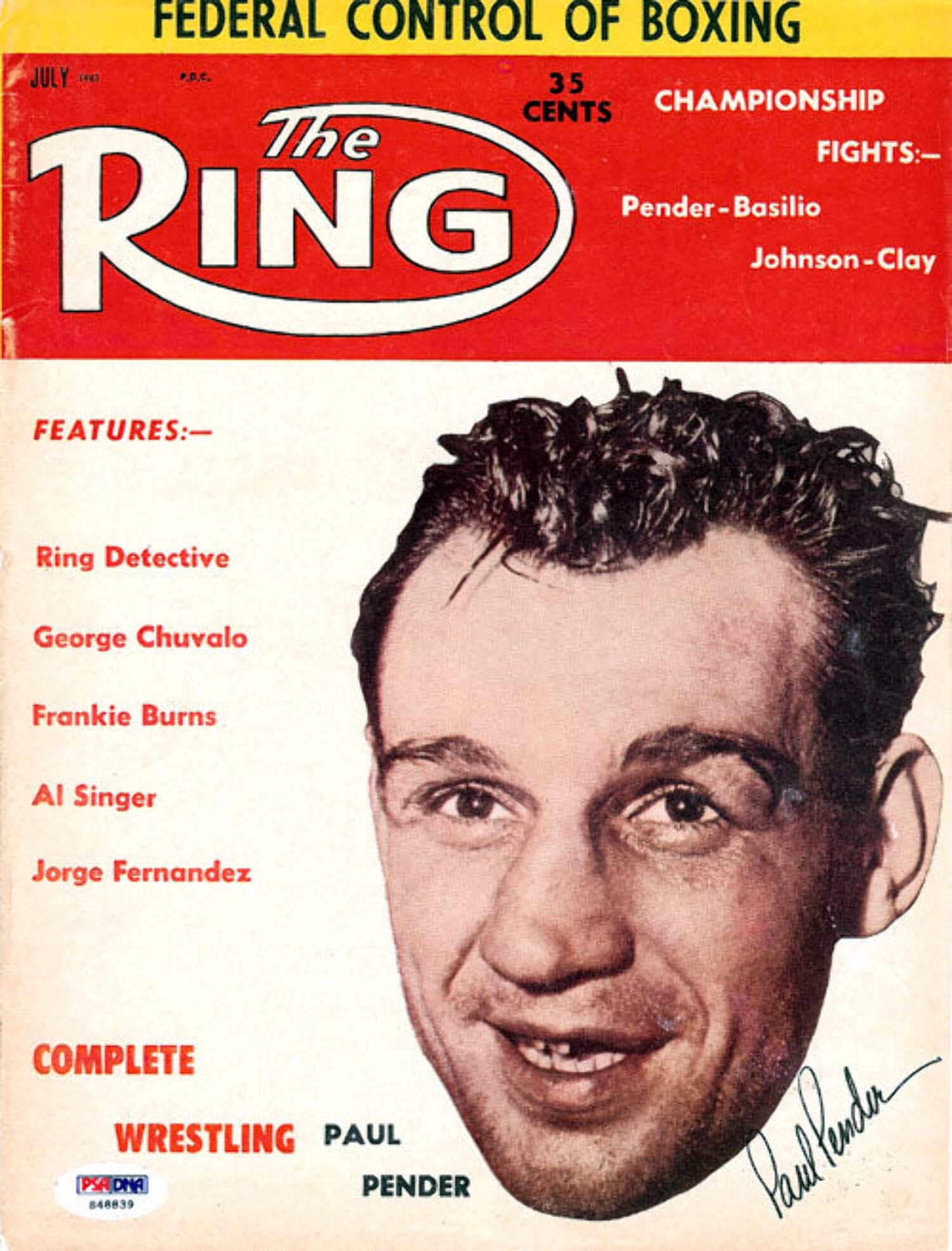 Paul Pender Autographed The Ring Magazine Cover PSA/DNA #S48839 ...