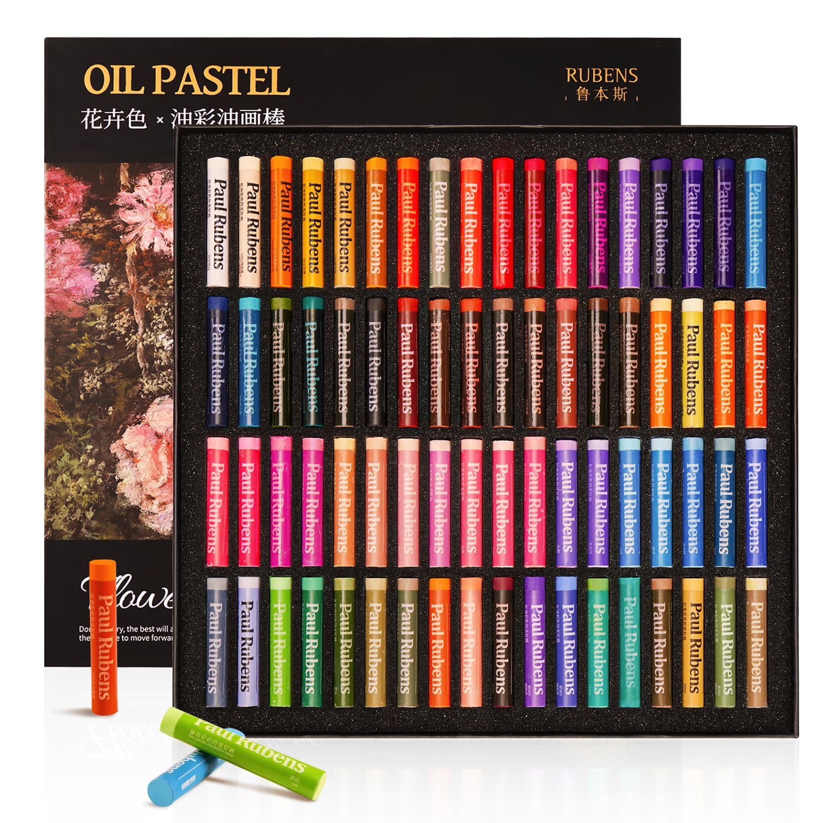 Paul Rubens Oil Pastels for Artists, 72 Floral Colors Artist Soft Oil Pastel Set Vibrant and ...