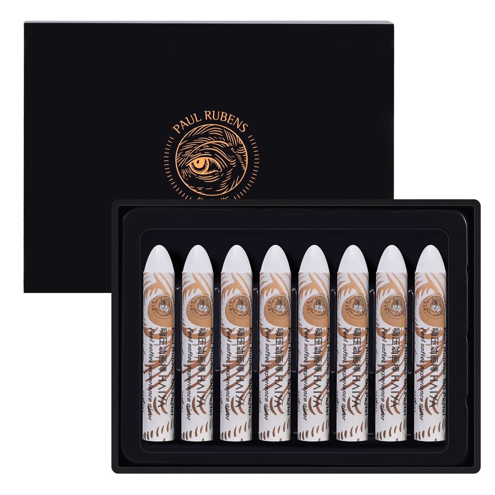 Paul Rubens White Oil Pastels for Artsits, 8PCS HAIYA Soft Oil Pastels ...