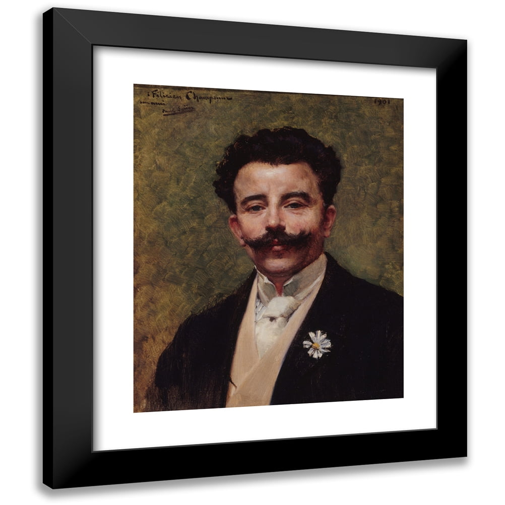 Paul Saïn 12x14 Black Modern Framed Museum Art Print Titled - Portrait of Felicien Champsaur ...