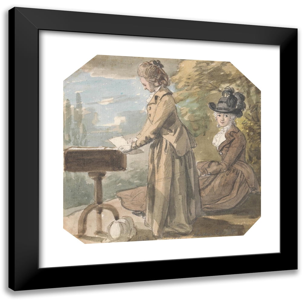 Paul Sandby 15x15 Black Modern Framed Museum Art Print Titled - Lady ...