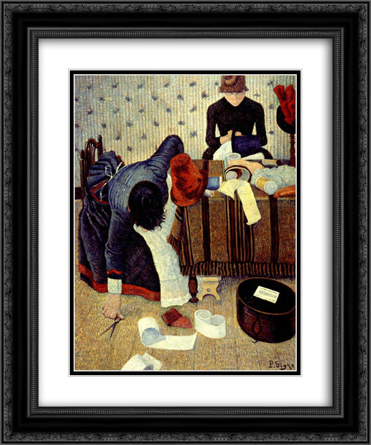 Paul Signac 2x Matted 20x24 Black Ornate Framed Art Print 'The Milliner ...