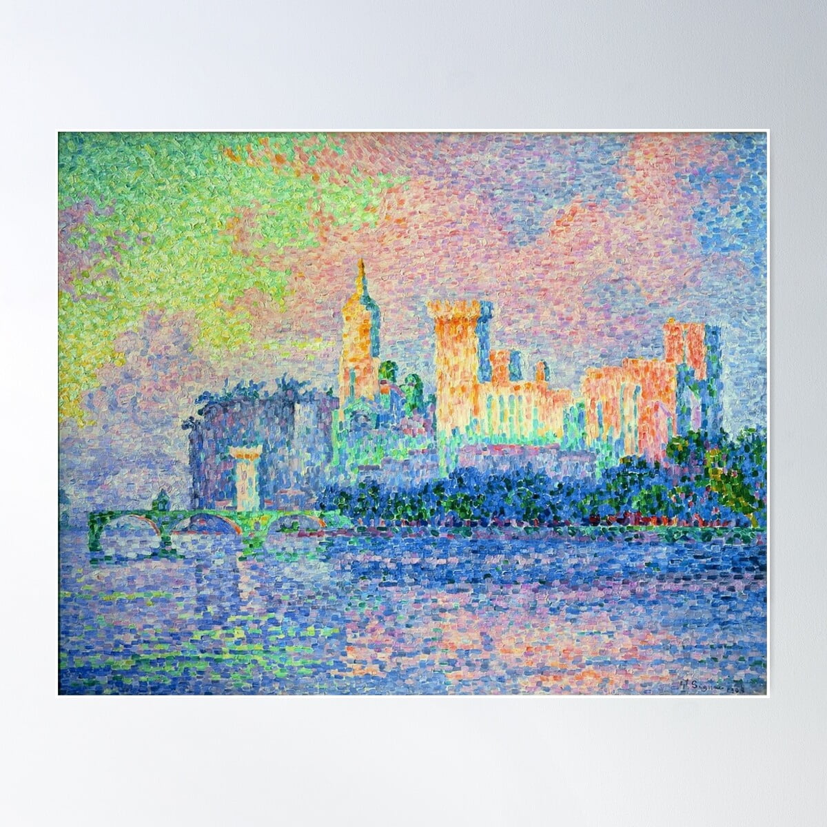 Paul Signac "Palais Des Papes Avignon" Poster Wall Art, Modern Wall ...