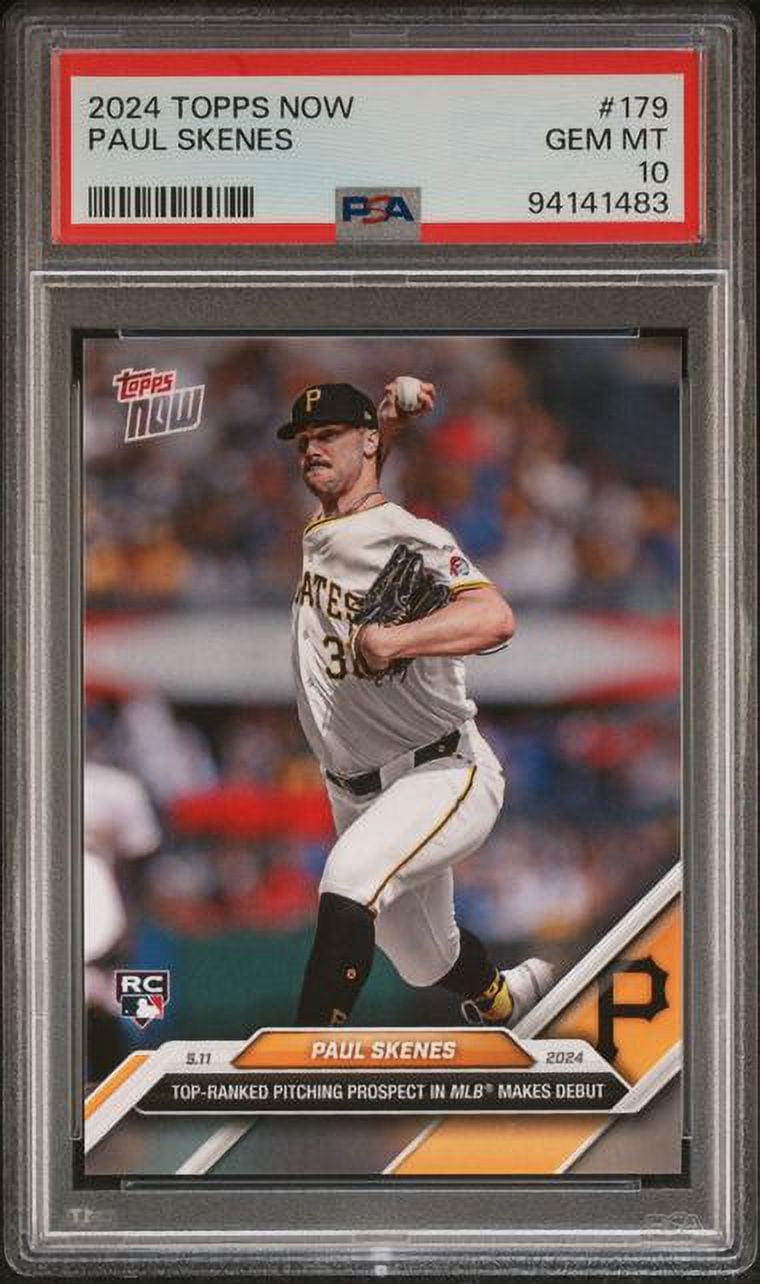 Paul Skenes 2024 Topps Now MLB Debut Baseball Rookie Card #179 Graded PSA 10 - Walmart.com