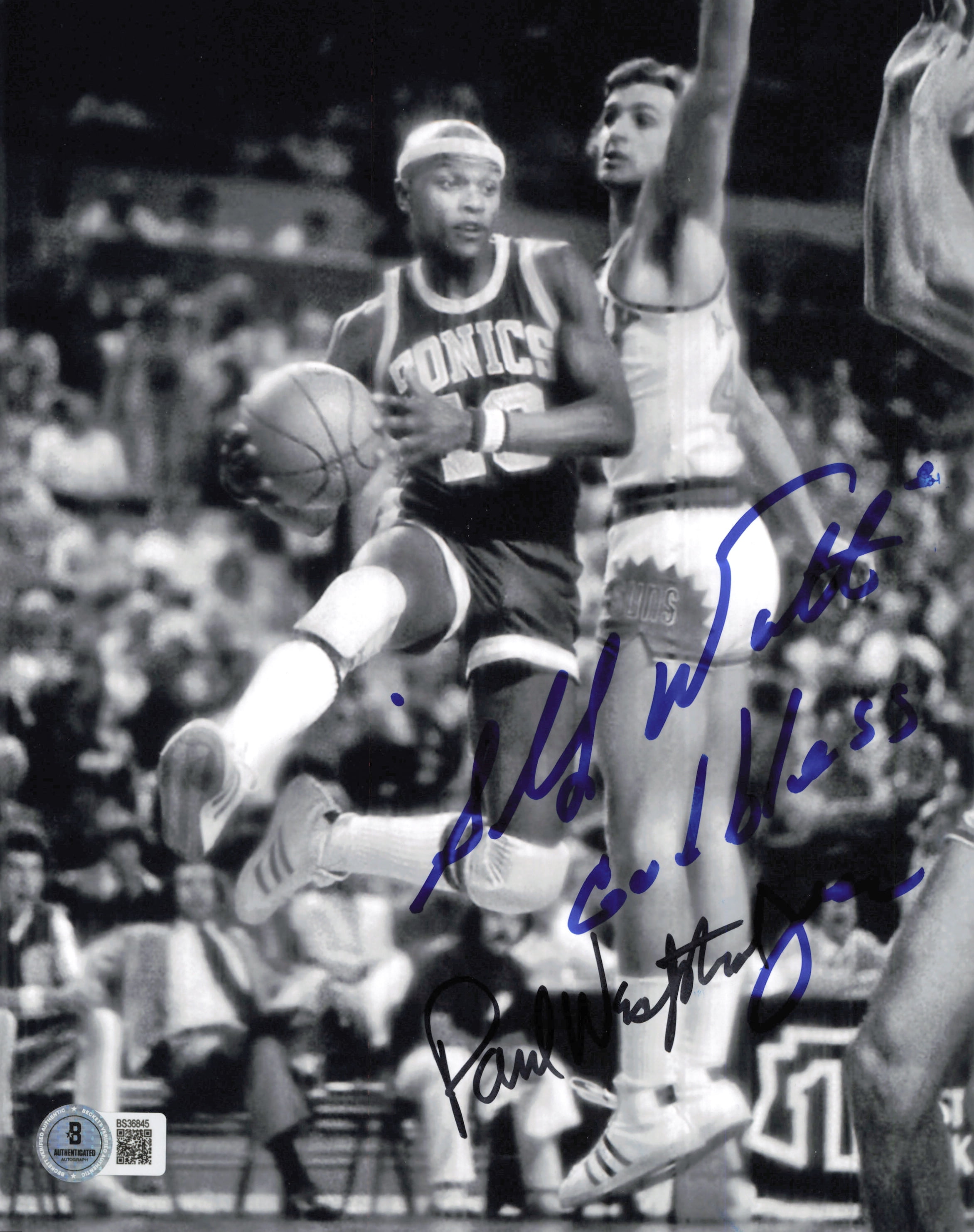 Paul Westphal & Slick Watts Autographed 8x10 Photo Beckett BAS QR # ...
