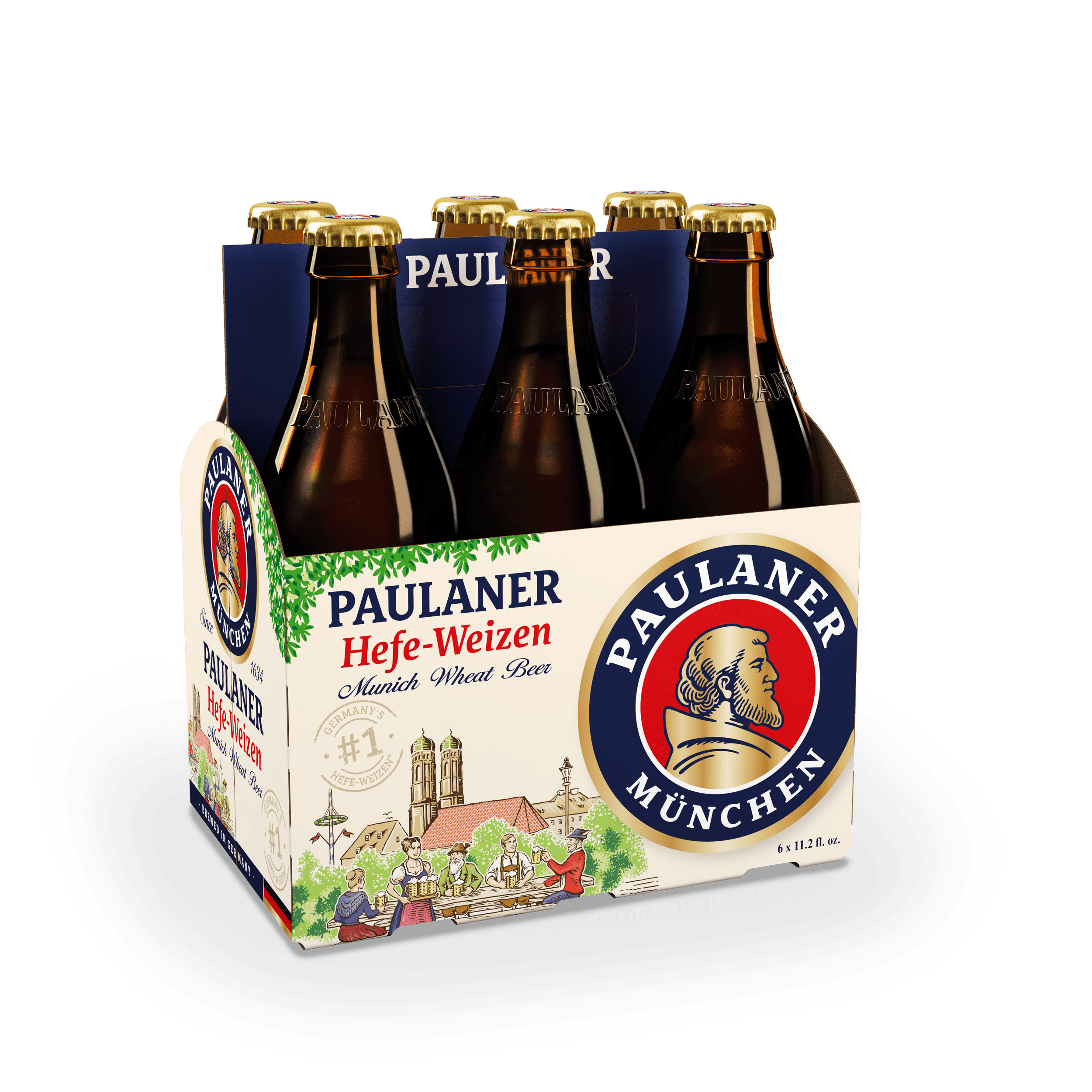 Paulaner Hefeweizen Wheat Craft Beer, 6 Pack, 12 fl oz Glass Bottle ABV ...