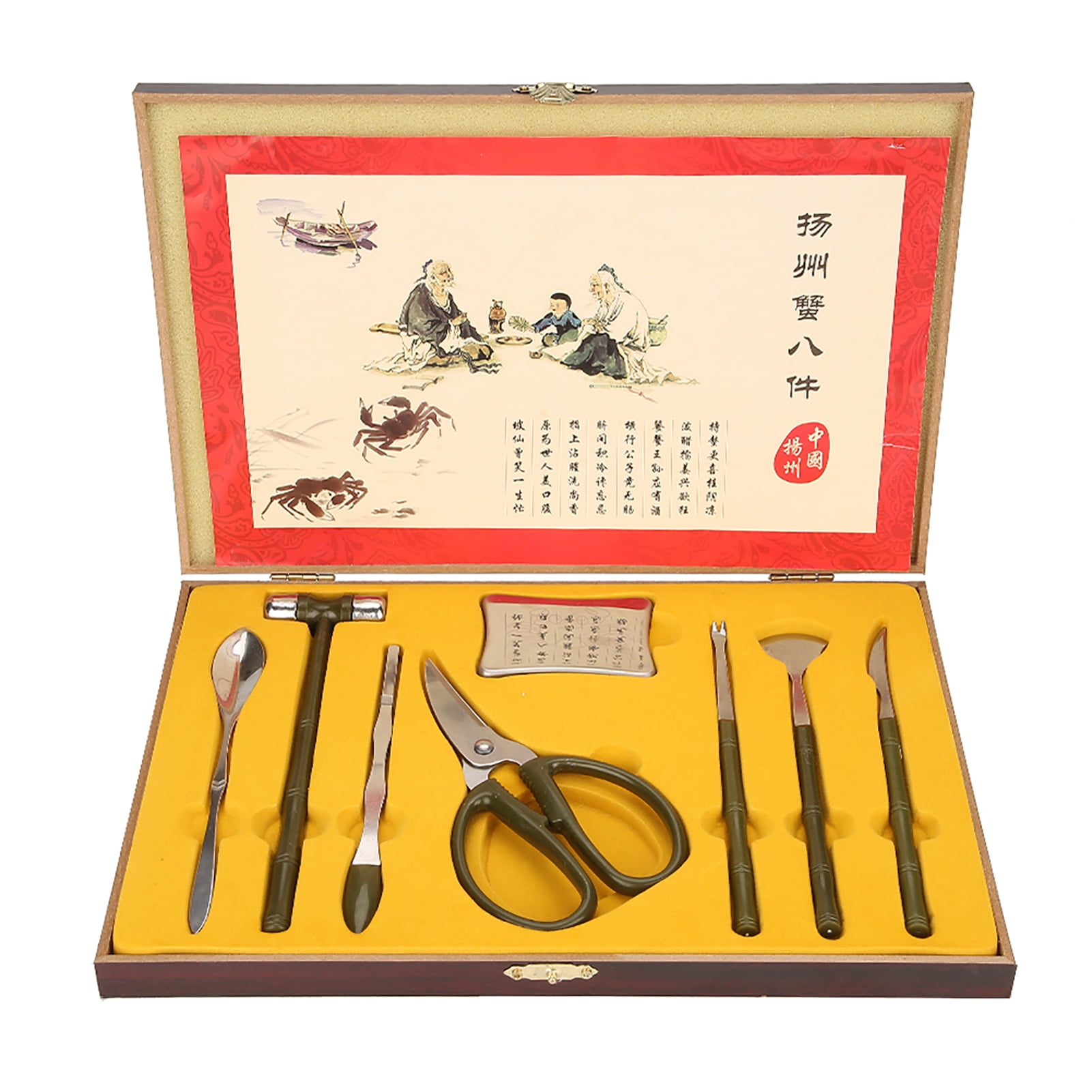 Paullice Crab Tool 8 Pieces Stainless Steel Lobster Cracker Tools ...