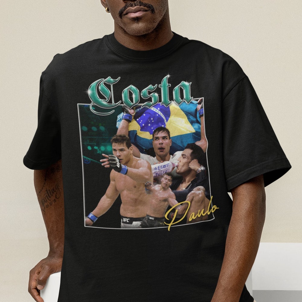 Paulo Costa The Eraser MMA Vintage 90s Retro Graphic Collage T-Shirt ...