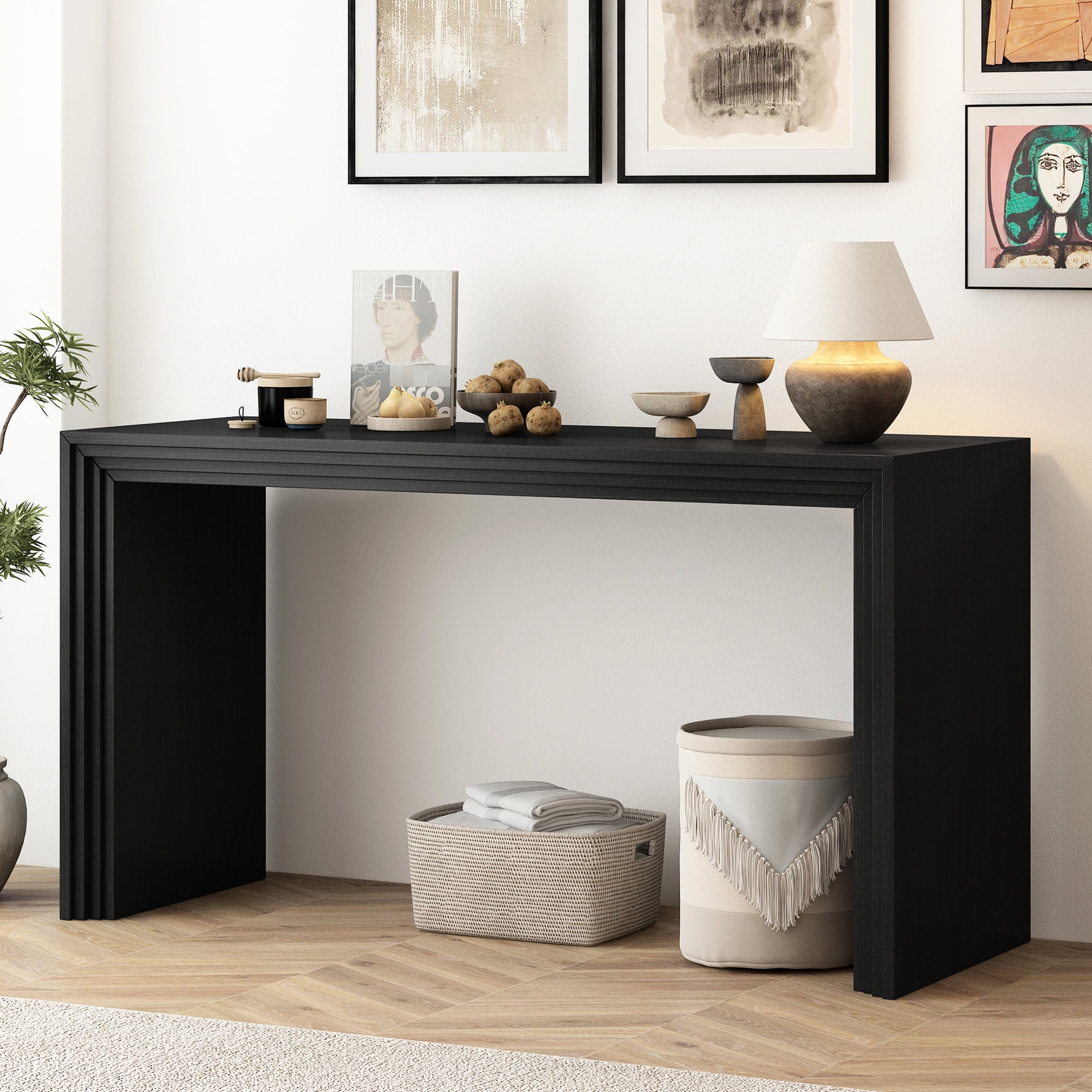 Paulownia Veneer Side Table | Unique Design, Adds Style to Foyer ...