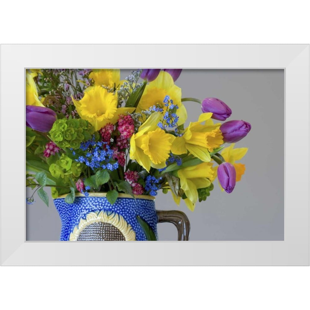 Paulson, Don 24x17 White Modern Wood Framed Museum Art Print Titled - Spring flower bouquet in ...