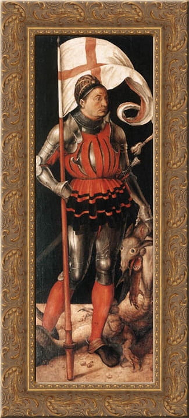 Paumgartner Altar (left wing) 14x24 Gold Ornate Wood Framed Canvas Art ...