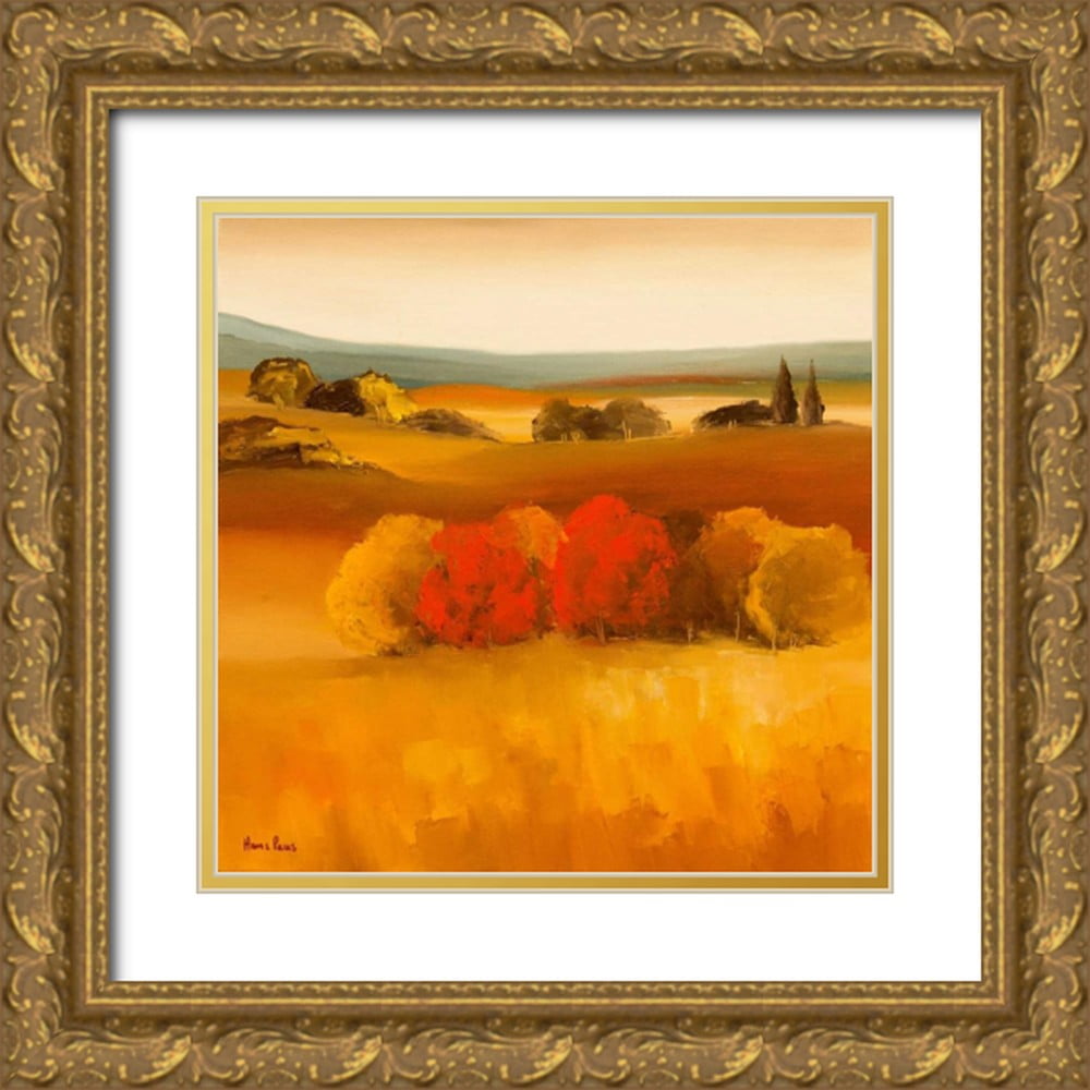 Paus, Hans 26x26 Gold Ornate Wood Framed with Double Matting Museum Art ...