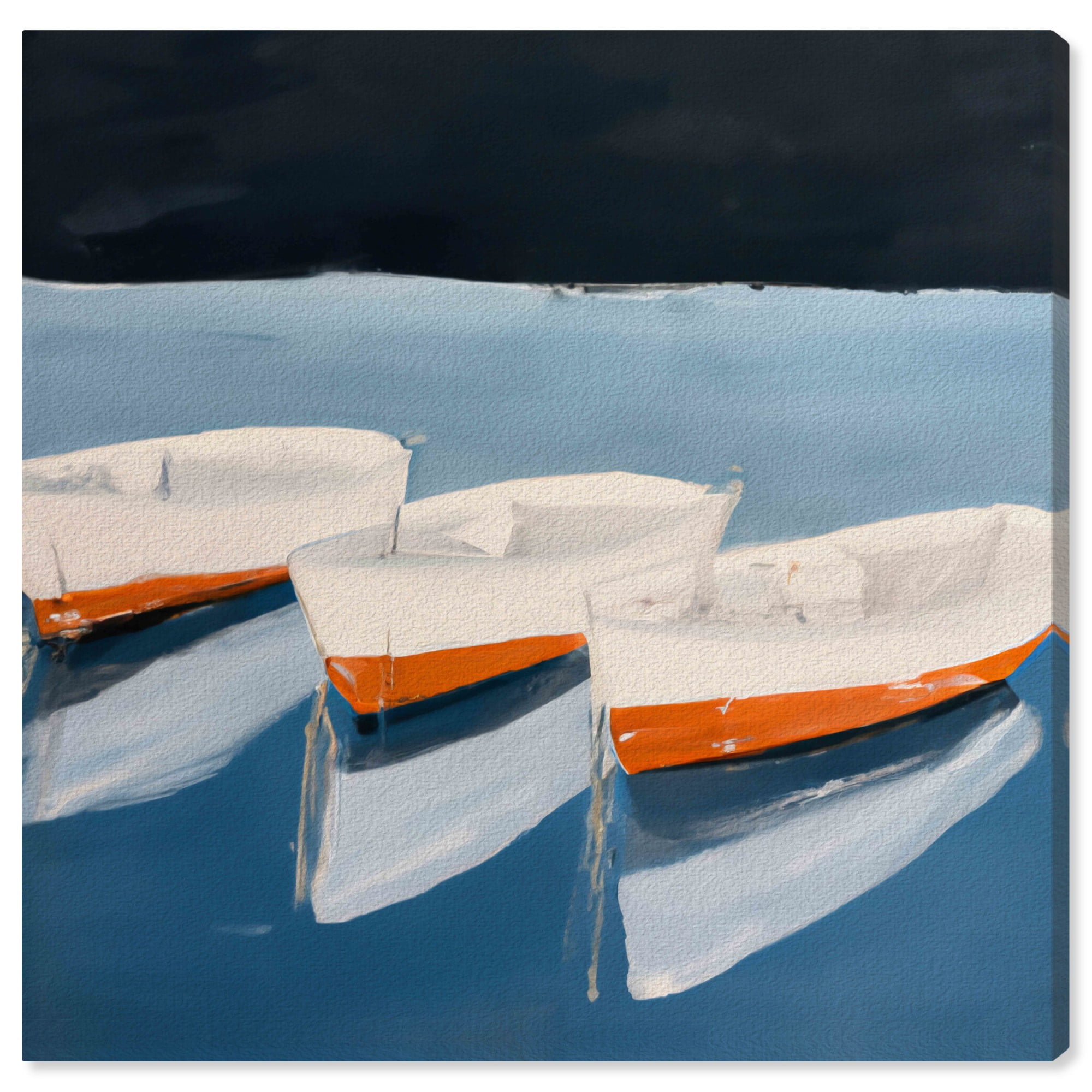 Paused Calm Square Canvas Vintage Coastal Landscape Wall Art by Art ...