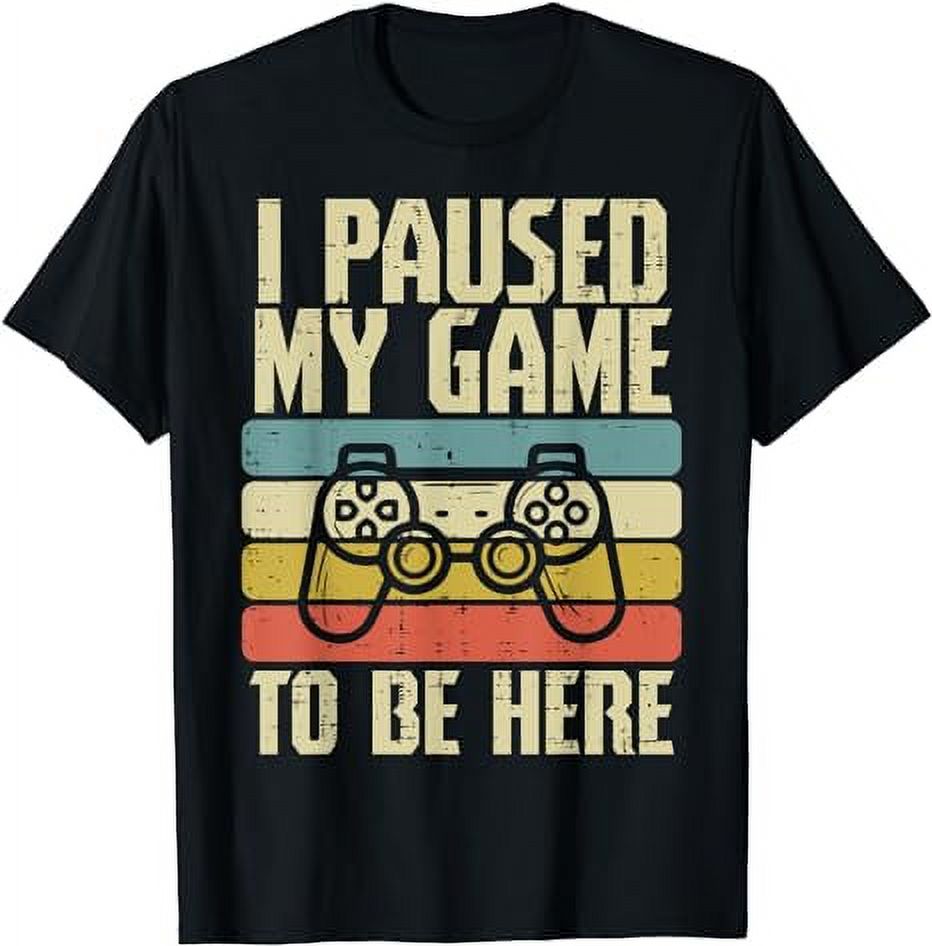 Paused My Game To Be Here Video Game Controller Boys Men Kid T-Shirt ...