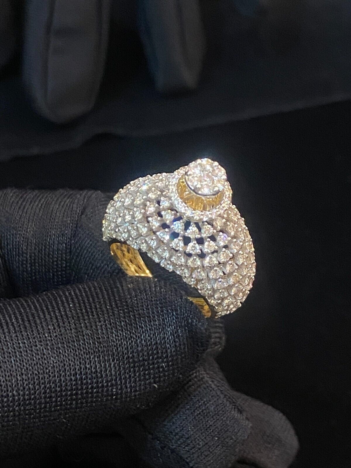 Pave 2.40 Cts Round Brilliant Cut Natural Diamonds Wedding Dome Ring In ...