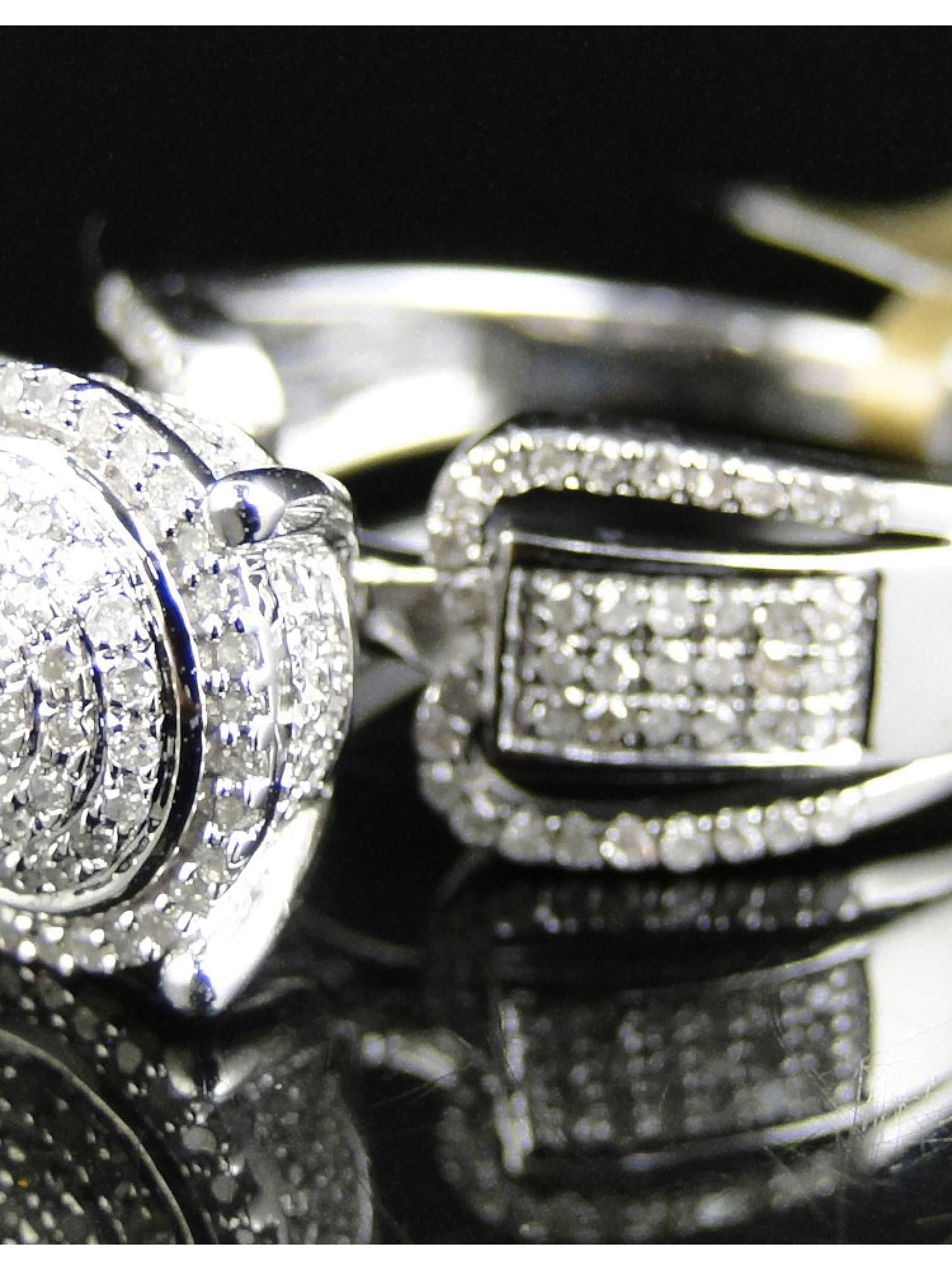 Pave Diamond Ring set in 10K White Gold (0.60 Ct) - Walmart.com