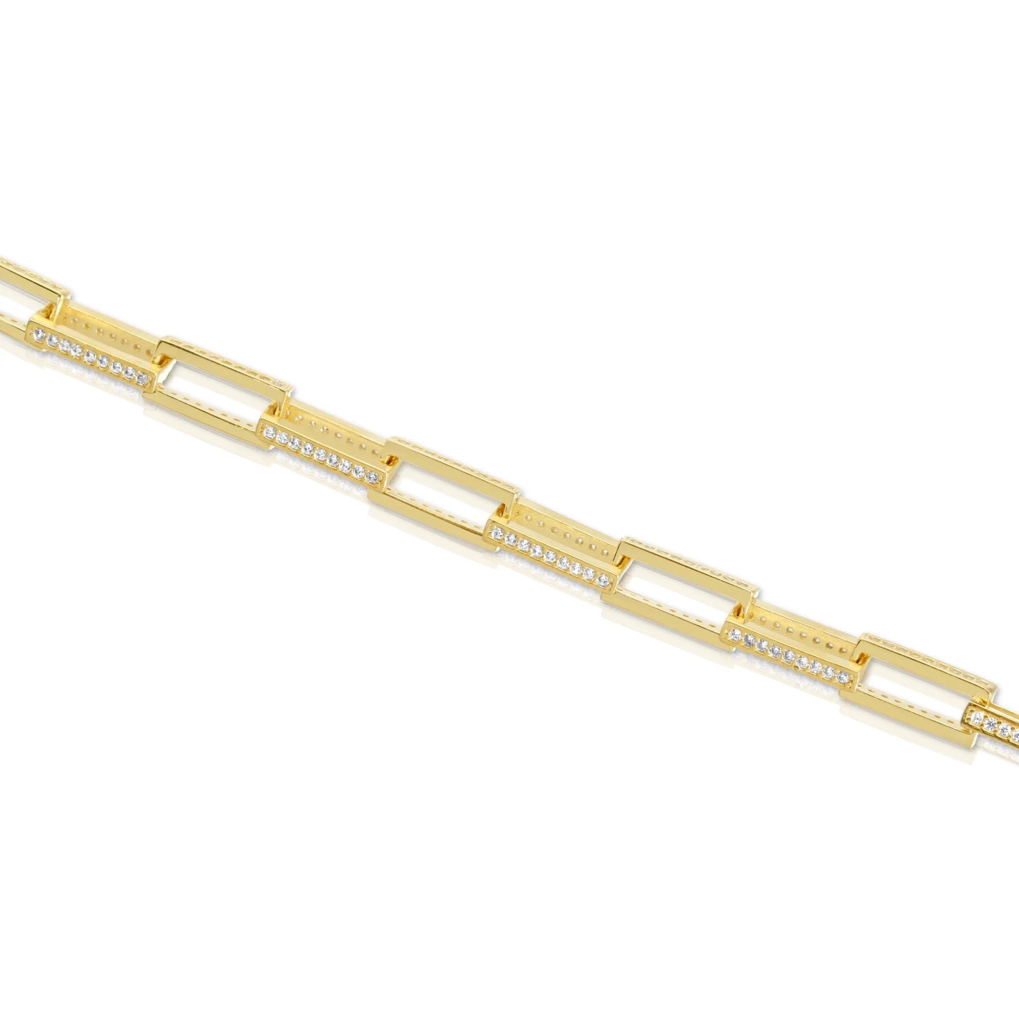 Pave Rectangle Link Bracelet - Walmart.com