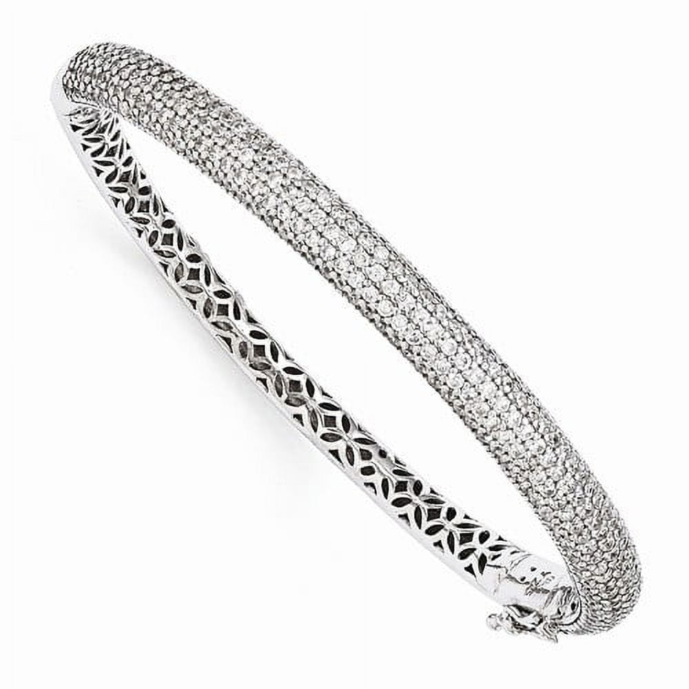 Pave Set Bangle Bracelet with Lab-made Round Brilliant Melee by Diamond ...