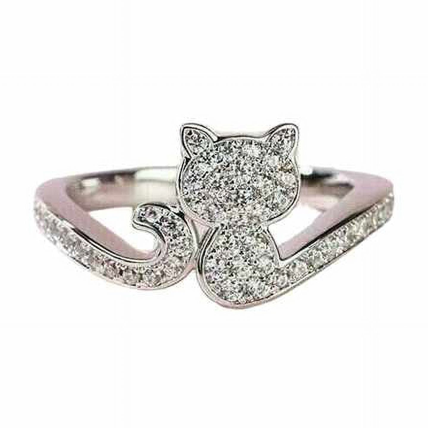 Pave Set Cat Engagement Ring For Women's 1.8 Ct Diamond 14K White Gold Over - Walmart.com
