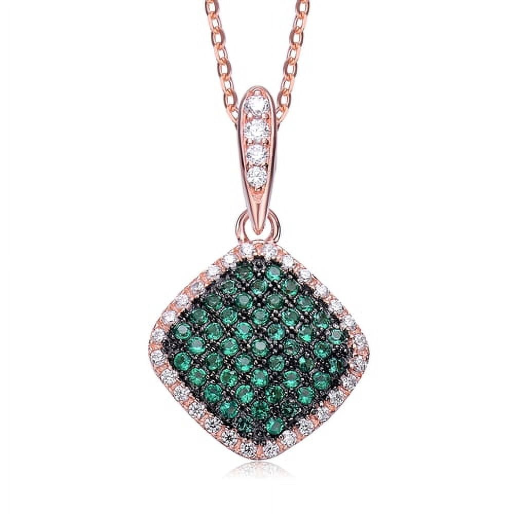 Pave Set Designer Pendant with Simulated Emerald Melee Diamonds by ...