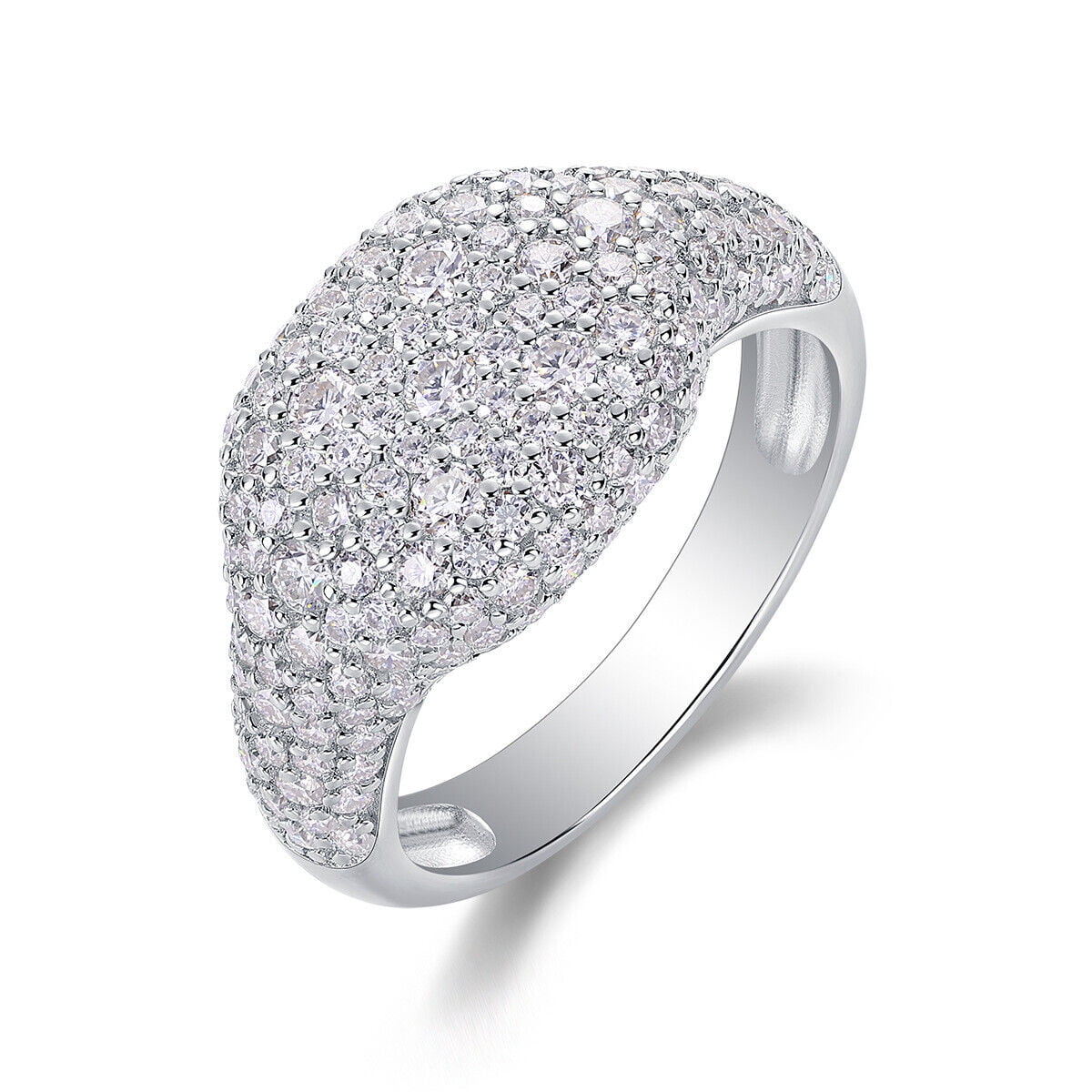 Pave Set Diamond Twilight Dome Style Ring 2.4 Ct Diamond 14K White Gold Over - Walmart.com