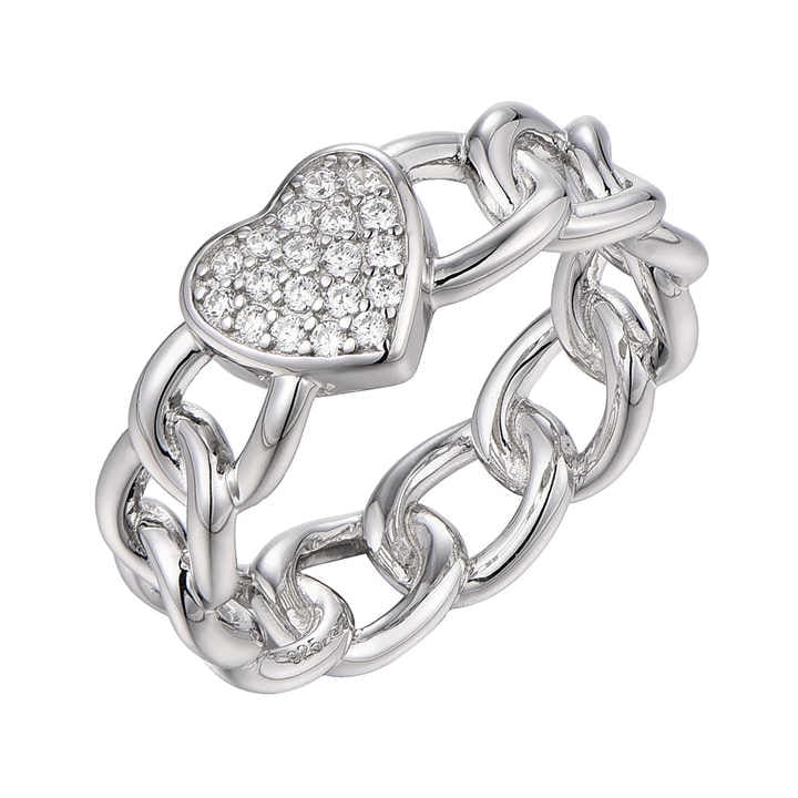 Pave Set Heart Chain Engagement Ring For Her Gift 1.8 Ct Diamond 14K White Gold Over - Walmart.com
