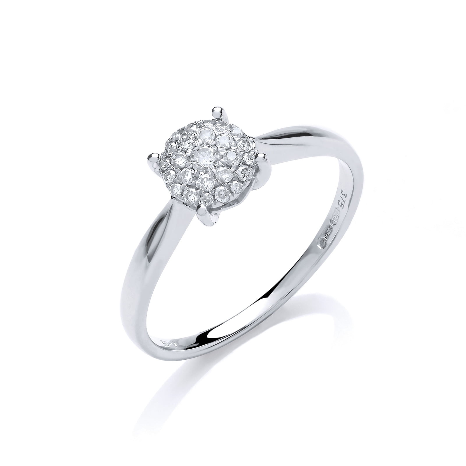 Pave Set Ring Illusion Diamond Ring 14K White Gold Over 1.5 Ct ...