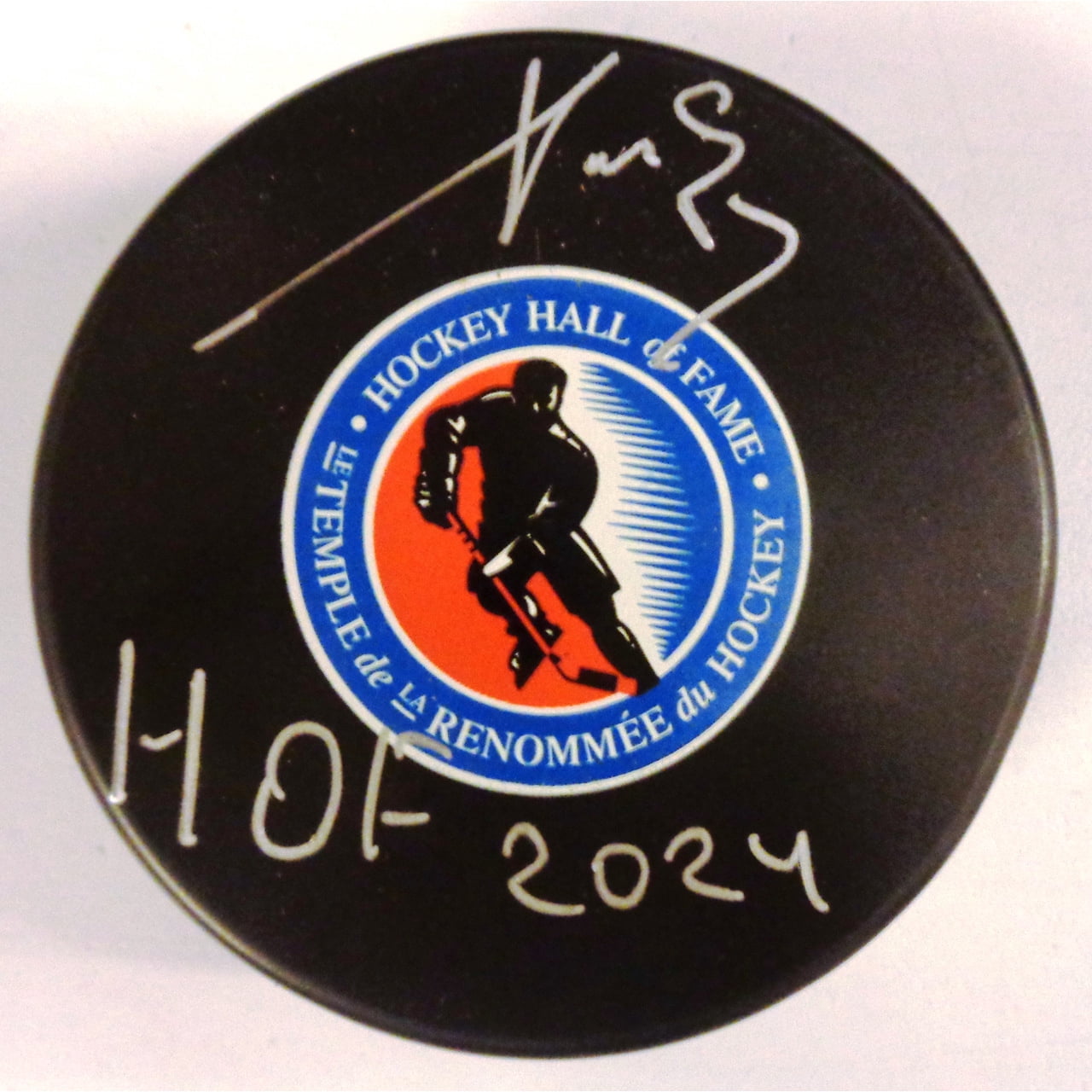 Pavel Datsyuk Autographed Hockey Hall of Fame Logo Puck w/ "HOF 2024 ...