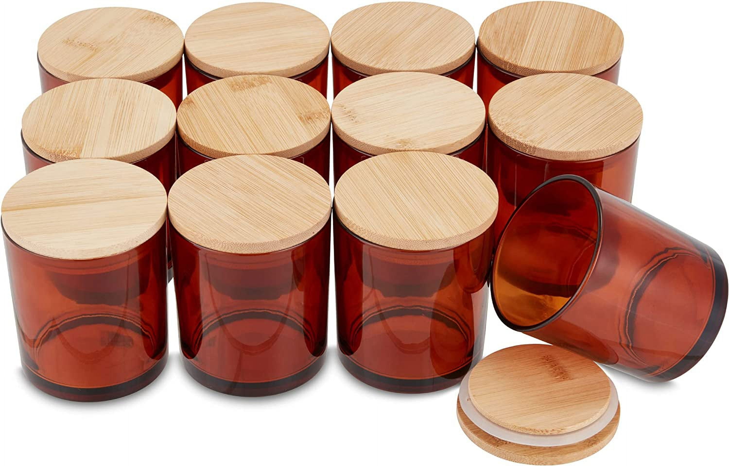 Pavelle Glass Candle Jars with Bamboo Lids for Candle Making, Candles ...