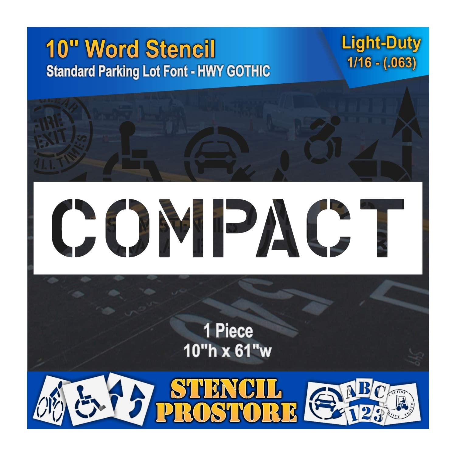 Pavement Marking Stencils - 10 inch Compact Stencil - 10" x 61" x 1/16 ...