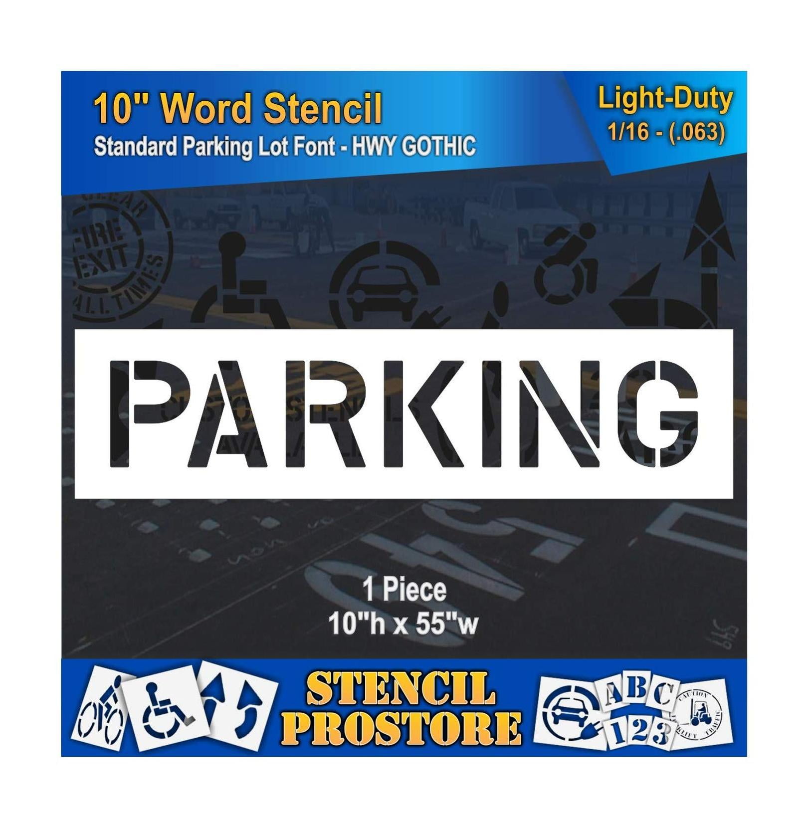 Pavement Marking Stencils - 10 inch Parking Stencil - 10" x 55" x 1/16 ...