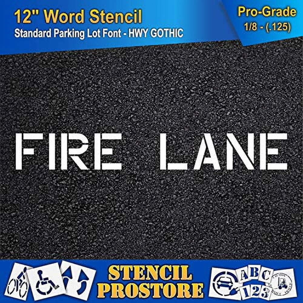 Pavement Marking Stencils - 12 inch FIRE Lane Stencil - 12" x 90" x 1/8 ...