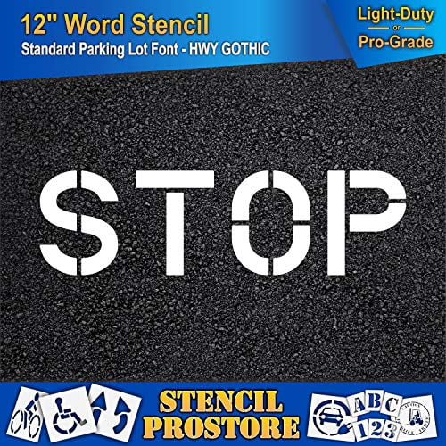 Pavement Marking Stencils - 12 inch Stop Stencil - 12" x 42" x 1/16 ...