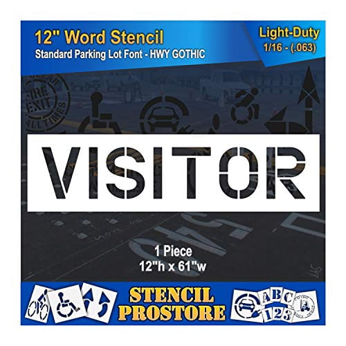 Pavement Marking Stencils - 12 inch Visitor Stencil - 12" x 62" x 1/16 ...