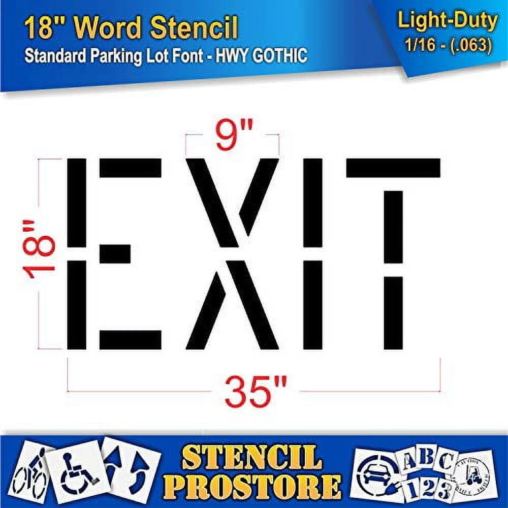 Pavement Marking Stencils - 18 inch EXIT Stencil - 18" x 35" x 1/16 ...
